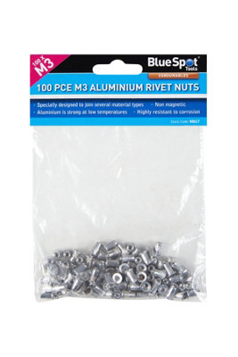 Blue Spot Tools - 100 PCE M3 Aluminium Rivet Nuts
