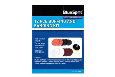 Blue Spot Tools - 12 PCE Buffing and Sanding Kit | DIY at B&Q