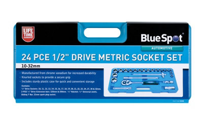 Blue Spot Tools - 24PCE 1/2" Drive Metric Socket Set (10-32mm) | DIY at B&Q