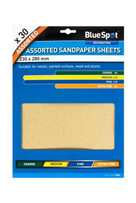 Blue Spot Tools - 30 Pce Assorted Sandpaper Sheets | DIY at B&Q