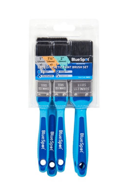 Blue Spot Tools - 5 PCE Synthetic Paint Brush Set with Soft Grip Handle ...