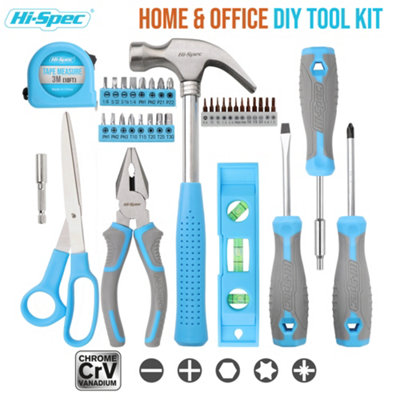 Blue Tool Kit 42 Pcs with Hammer, Screwdriver, Plier DIY