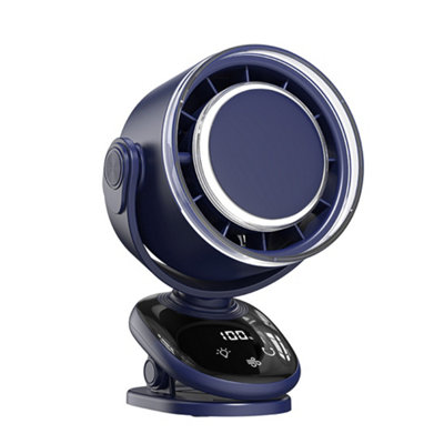 Blue USB Rechargeable Night Light Bladeless Clip Fan