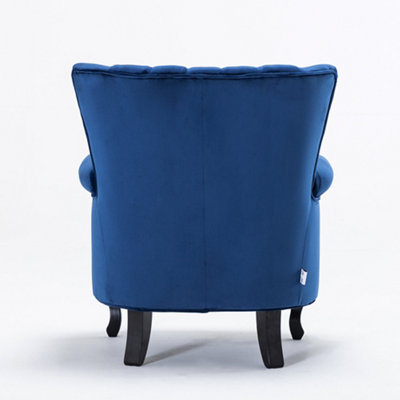 Blue Velvet Wing Back Occasional Armchair Upholstered Accent Sofa Chair ...