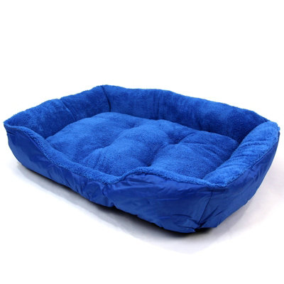 Blue Washable Deluxe Pet Bed Large