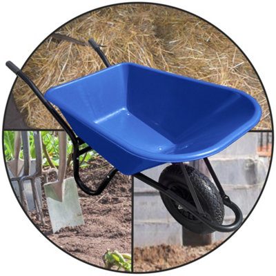 Blue Wheelbarrow Plastic Wheelbarrow Professional Garden Barrow 110 ...