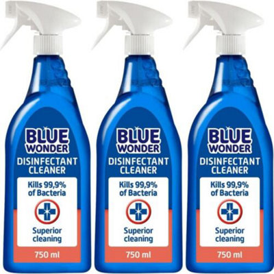 Blue Wonder Disinfectant Cleaner Spray Superior Cleaning 750ml x 3 ...