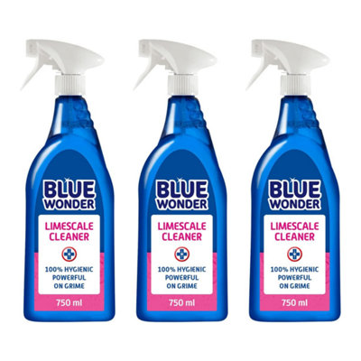 Blue Wonder Limescale Remover & Bathroom Descaler Spray 750ml - Pack of 3