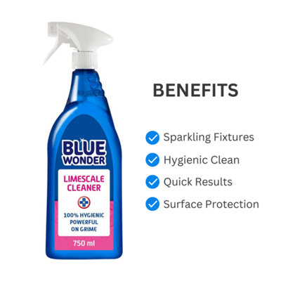 Blue Wonder Limescale Remover & Bathroom Descaler Spray 750ml
