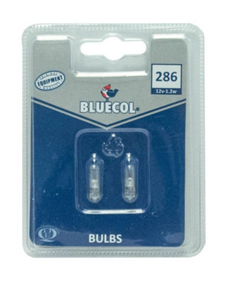 Bluecol 286 Indicator Bulb Twin Pack 12V 1.2W Capless Car Automotive ...