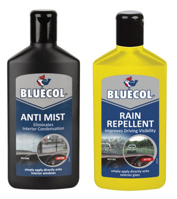 Bluecol Car Window Anti-Mist & Rain Repellent - 250ml Kit