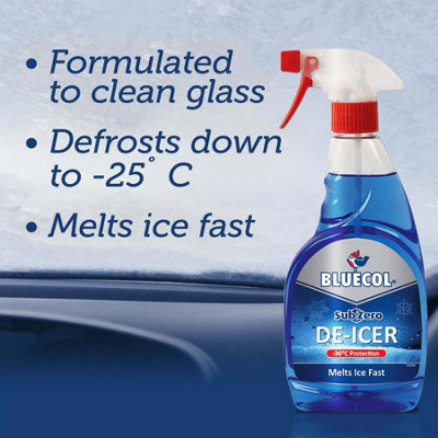 Bluecol De-Icer Sub Zero Trigger Fast Acting Defrosts Melts Down-36oC 500ml
