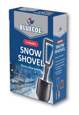 Bluecol Steel Foldable Snow Shovel Winter Scooper Mucking Out Clearing ...