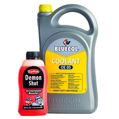 Bluecol Winter Kit Coolant Concentrate Fluid OE 05 & CarPlan Screenwash ...