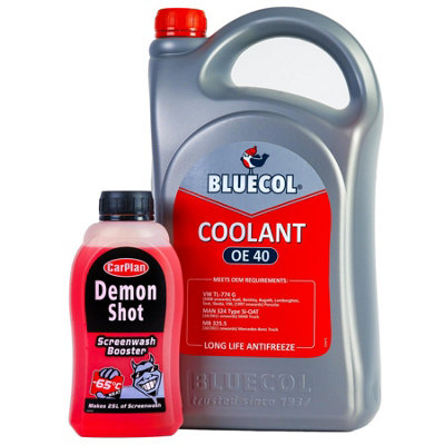 Bluecol Winter Kit Coolant Concentrate Fluid OE 40 & Screenwash Washer ...
