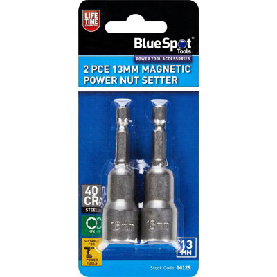 Bluespot 13mm Torque Magnetic Power Nut Bolts Hex Head Setter 1/4" 2pc