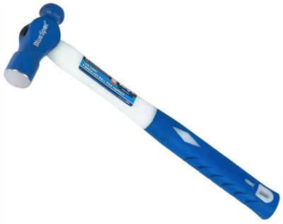 BlueSpot 16oz Ball Pein Hammer Fibreglass Rubber Grip Handel Hardened ...