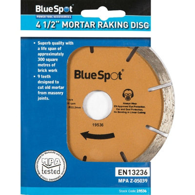 BlueSpot Mortar Raking Diamond Cutting Blade Disc Brick Grinder 115mm 4.5"