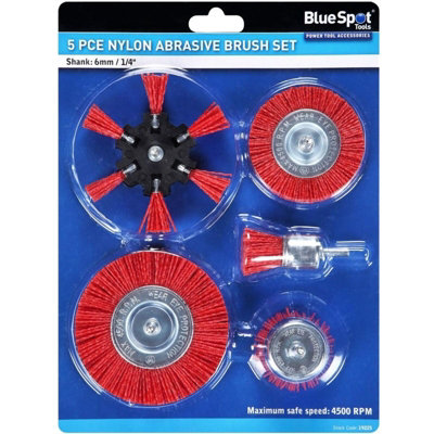 BlueSpot Nylon Abrasive Filament Brush Drill Set Rust Paint Remover ...