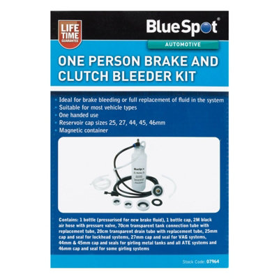 BlueSpot One Person Brake Clutch Vacuum Bleeder Pump Pneumatic Bleeding Kit