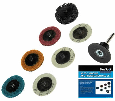 BlueSpot Sanding Pads Set Type R Roll Lock Roloc Discs 2" 50mm Fits ...