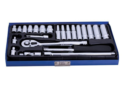 BlueSpot Tools - 1/4in Metric Socket Set, 24 Piece | DIY at B&Q