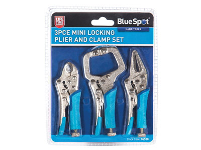 Bluespot Tools 3-Piece Mini Locking Pliers Set for Precision Work