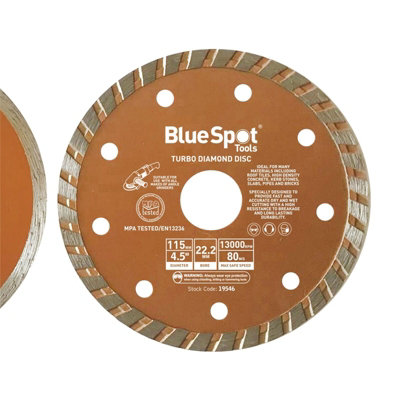 BlueSpot Turbo Diamond Angle Grinder Stone Concrete Cutting Disc 4.5 ...