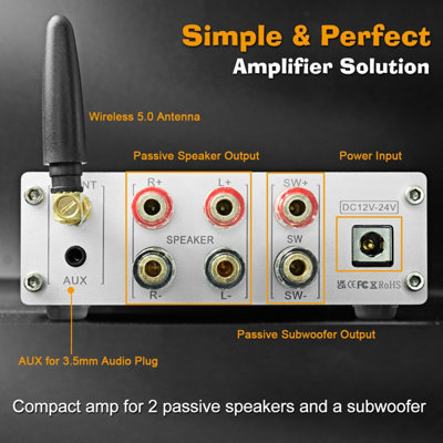 Bluetooth Amplifier Receiver for SpeakersMini Hi-Fi Stereo Amplifier ...