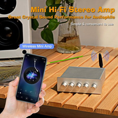 Bluetooth Amplifier Receiver for SpeakersMini Hi-Fi Stereo Amplifier ...