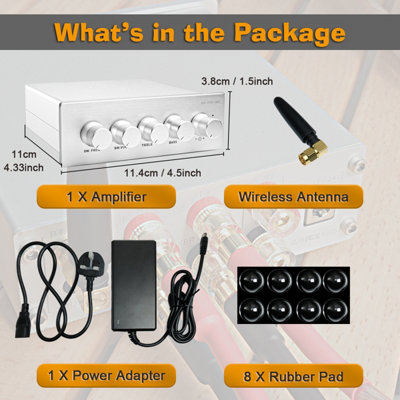 Bluetooth Amplifier Receiver for SpeakersMini Hi-Fi Stereo Amplifier ...