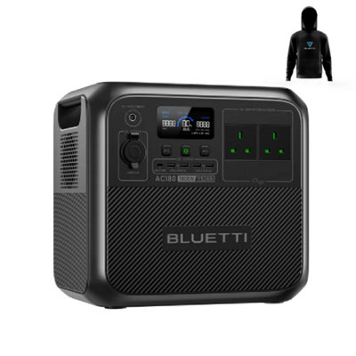 BLUETTI AC180 Portable Power Station 1,800W 1,152Wh with Camping Lantern | DIY at B&Q