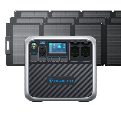 BLUETTI AC200P Portable Power station 2000Wh 2000W +3PCS 120W Solar Panel for Home& Outdoor Power