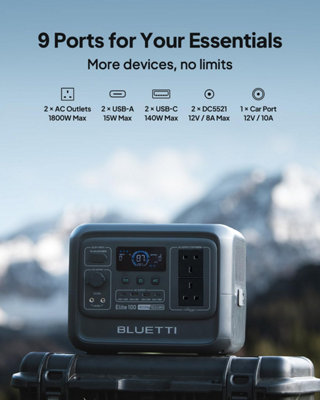 BLUETTI Elite 100V2 Portable Power Station with 1kw capacity & 1800W ...