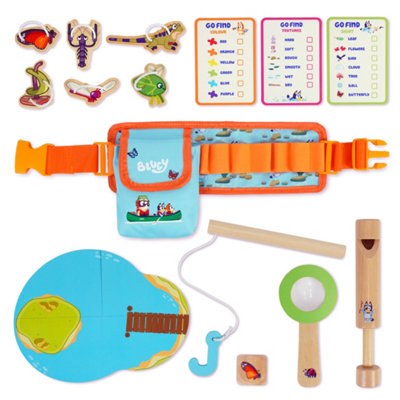 Bluey Adventure Belt - 17 Piece Explorer Set with Magnifying Glass ...