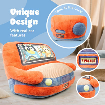BLUEY CAR SOFA, KIDS PLUSH ARMCHAIR SEAT FAMILY CAR DESIGN, SOFT & COMFY