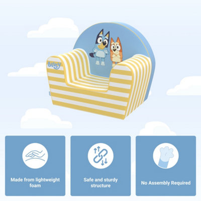 Bluey Kids Armchair, Toddler Sofa Chair with Bluey & Bingo Design, Soft ...