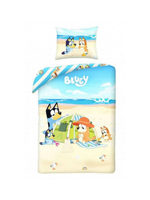 Bluey Single 100% Cotton Reversible Duvet Cover and Pillowcase Set ...