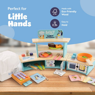 Bluey Tabletop Restaurant Playset FSC Certified Wooden Pretend Play ...