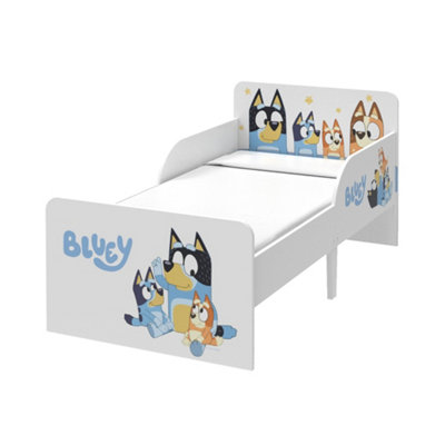 Bluey Toddler Bed - Guarded Sides and Wooden Slats, Fits 140cm x 70cm ...