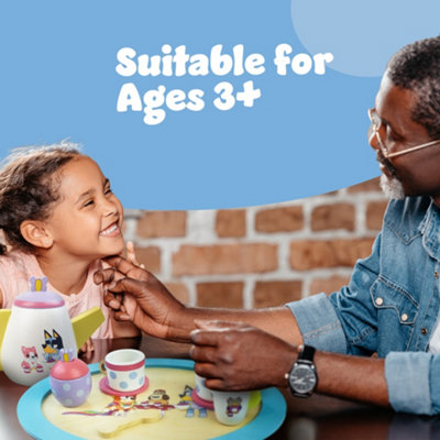 Bluey Wooden Tea Party Set 18 Piece Pretend Play Set FSC Certified Eco ...