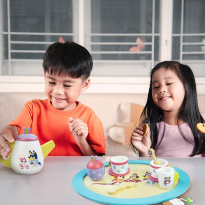 Bluey Wooden Tea Party Set 18 Piece Pretend Play Set FSC Certified Eco ...