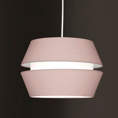 Blush Pink White Ceiling Pendant Shade Non-Electric Two Tiered Light Shade