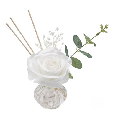 Blush Suede Scented Diffuser with an Artificial Rose. 100ml | DIY at B&Q