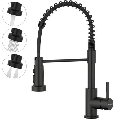 BLYLUND Black Kitchen Mixer Tap, Stainless Steel Kitchen Tap