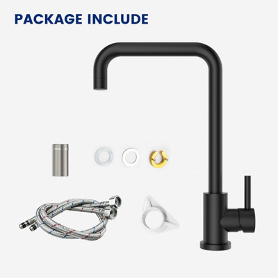 BLYLUND Kitchen Mixer Tap, Stainless Steel Rectangle L-Shaped Kitchen ...
