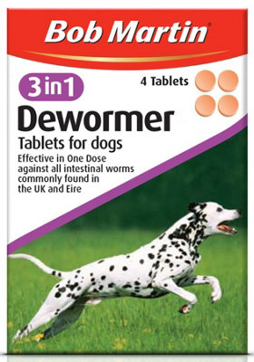 Bob Martin 3 In 1 Dewormer Upto 40kg 4 Tablets