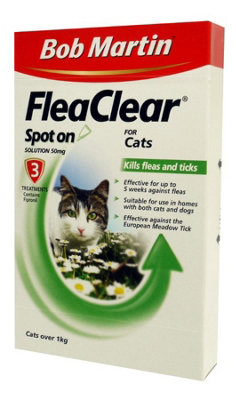 Bob Martin Cat Flea Clear Spot On 3 Tube - Pack of 6