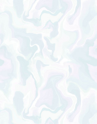 Bobbi Beck eco-friendly Blue subtle marbled wallpaper | DIY at B&Q