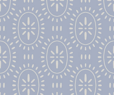 Bobbi Beck eco-friendly Blue sun motif pattern wallpaper | DIY at B&Q